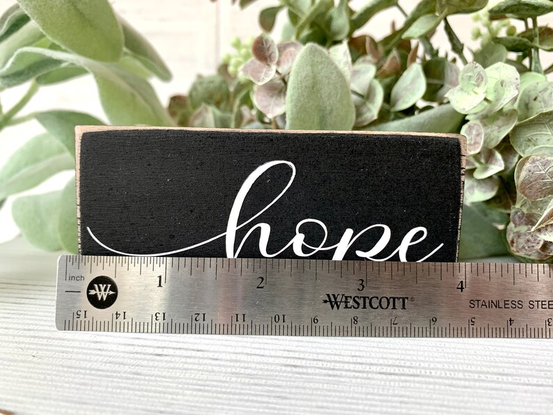 Mini Wood Sign Hope Simple Cursive Sign Tiered Tray Sign | Etsy