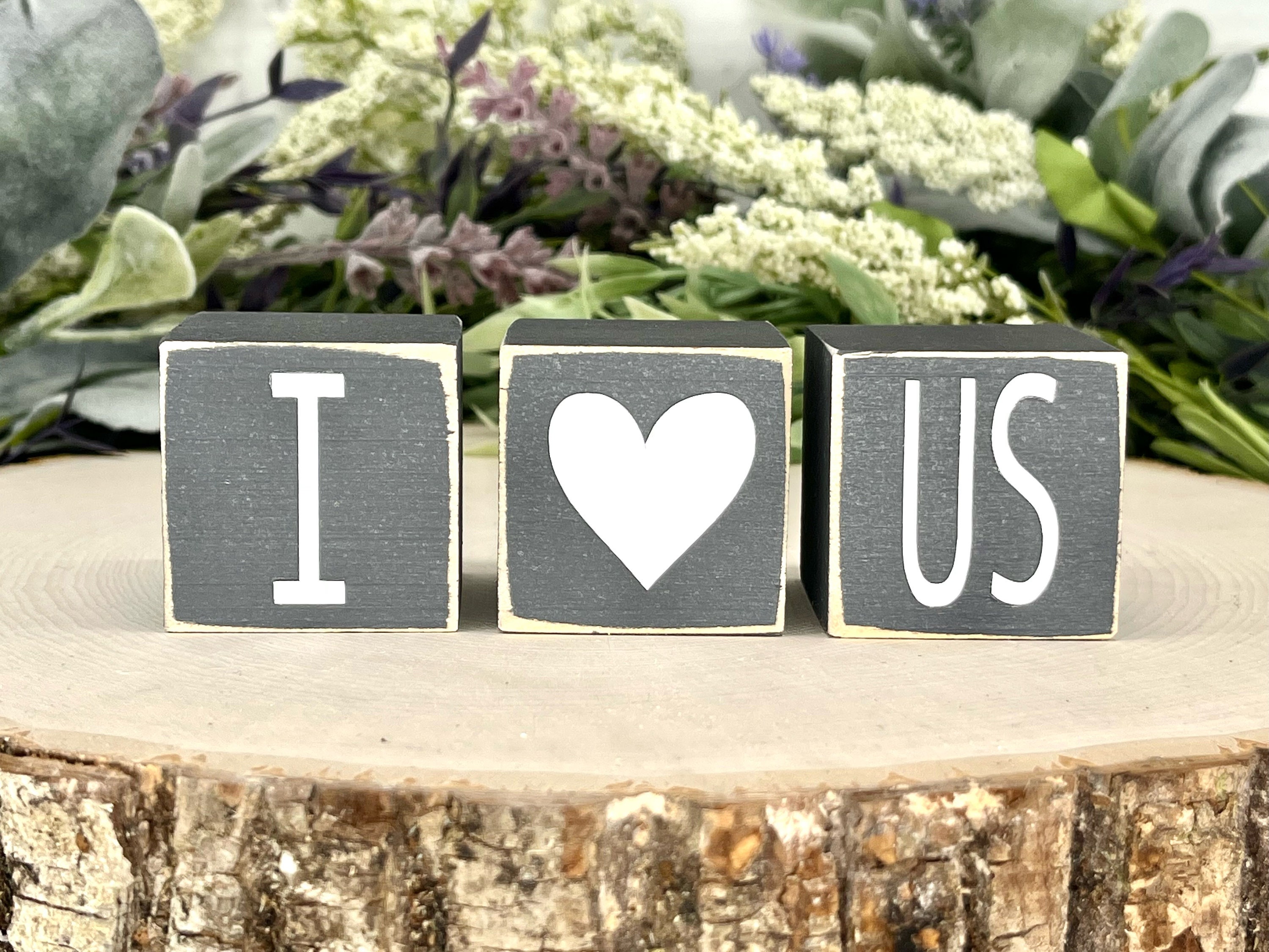 Small Wood Sign Set of 3 Blocks 1.5 Mantle Decor - Etsy