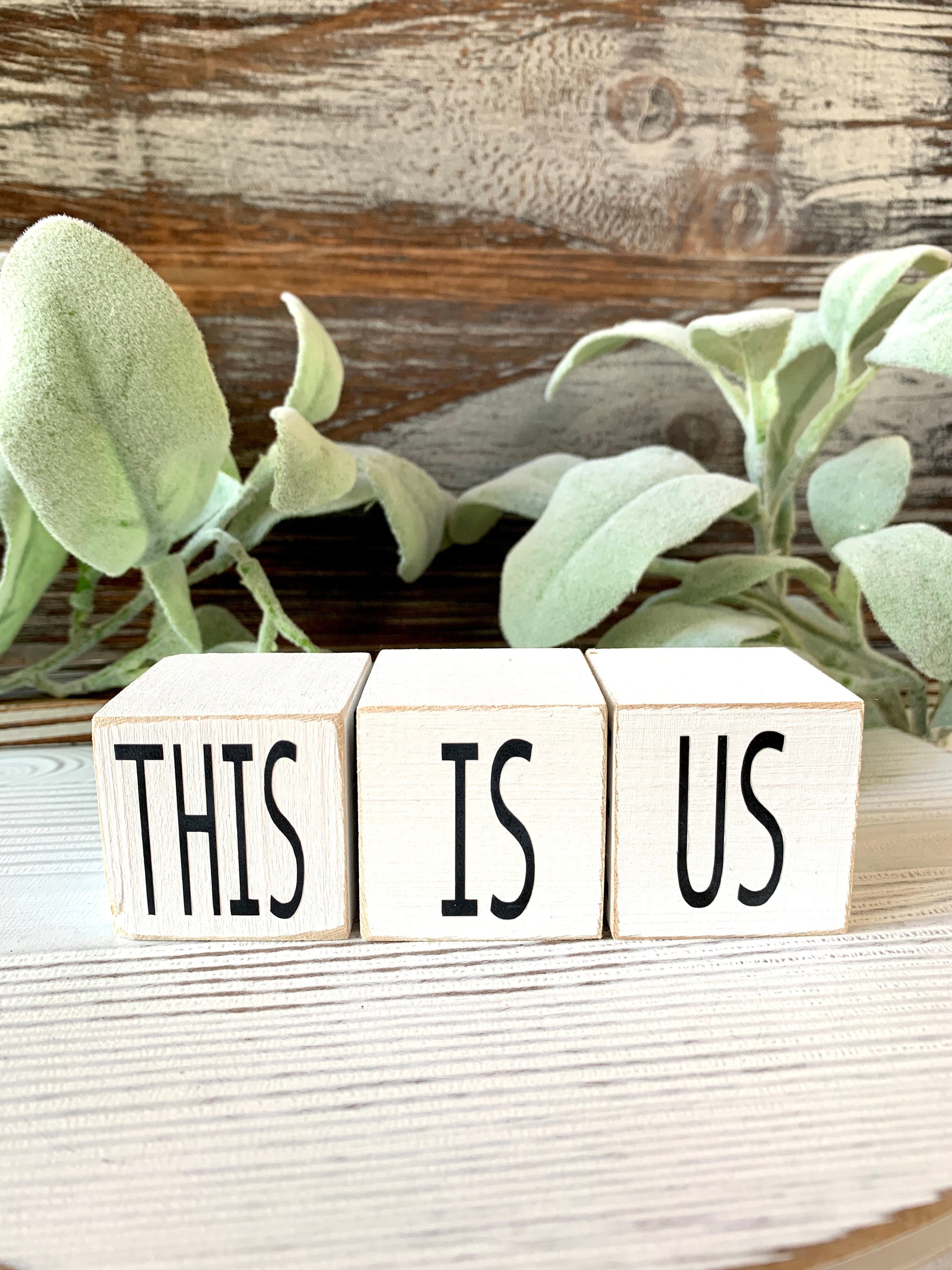 Mini wood sign wood block sign set of 3 small blocks mantle | Etsy