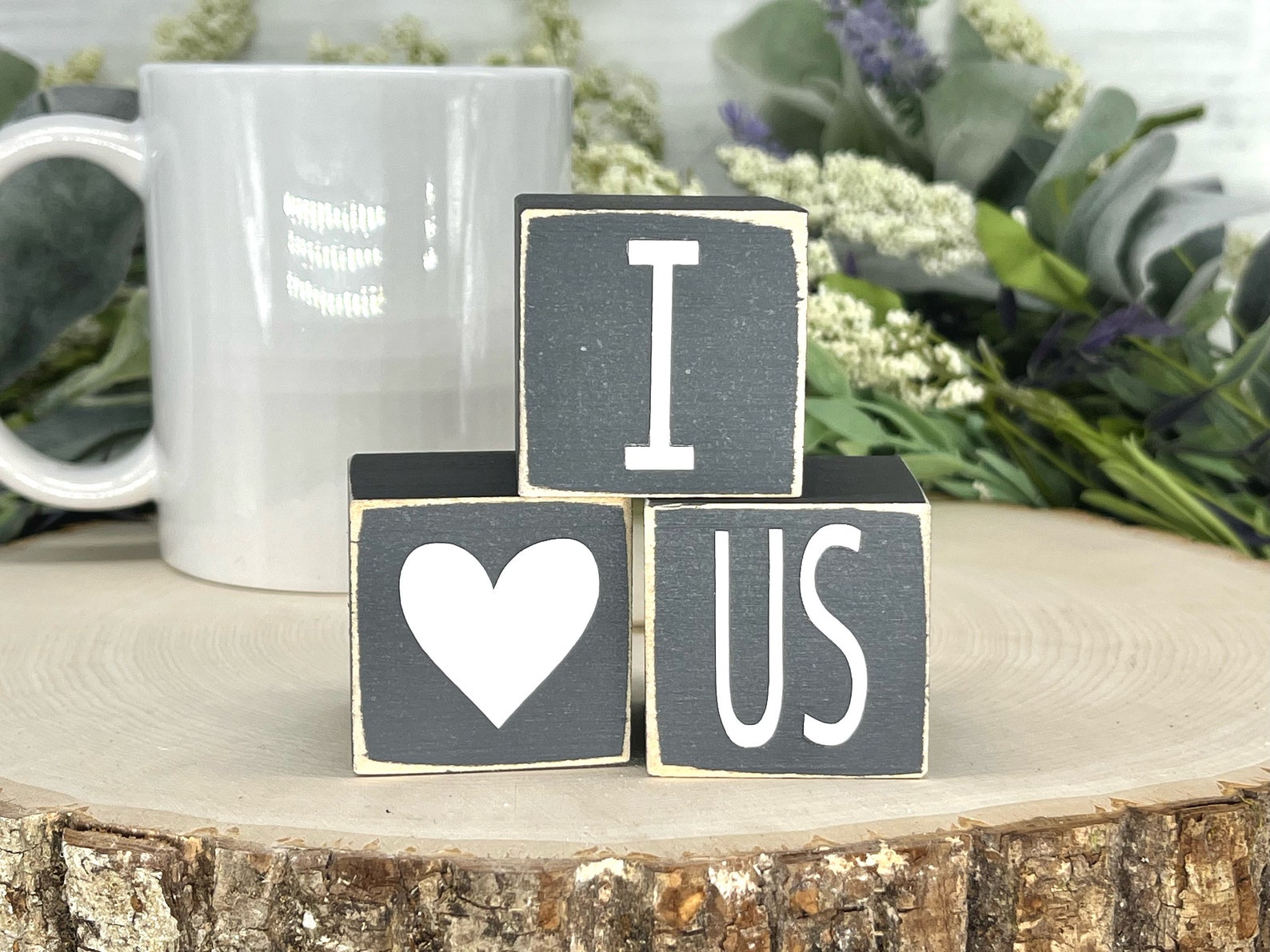 Small Wood Sign Set of 3 Blocks 1.5 Mantle Decor - Etsy