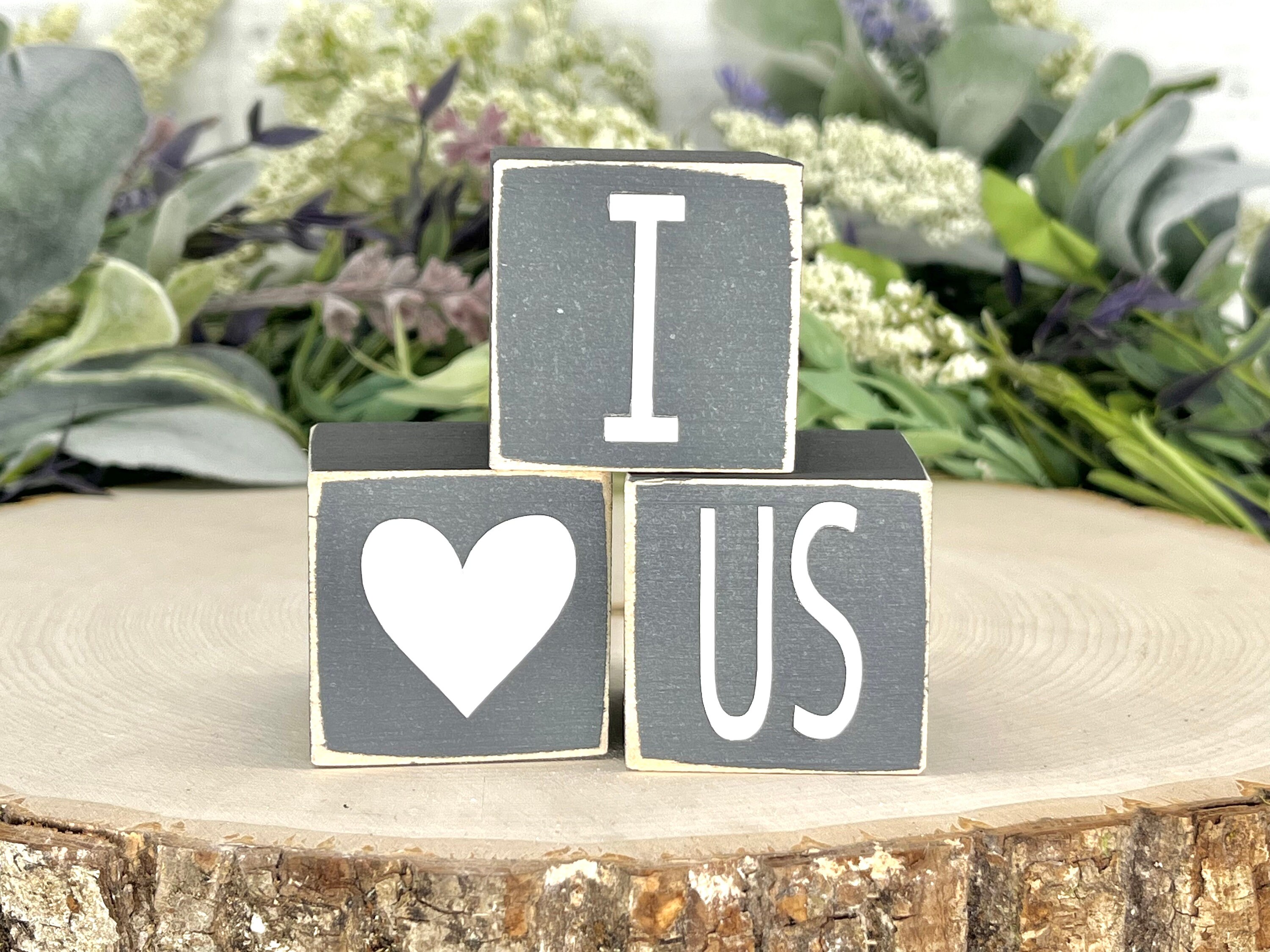 Small Wood Sign Set of 3 Blocks 1.5 Mantle Decor - Etsy