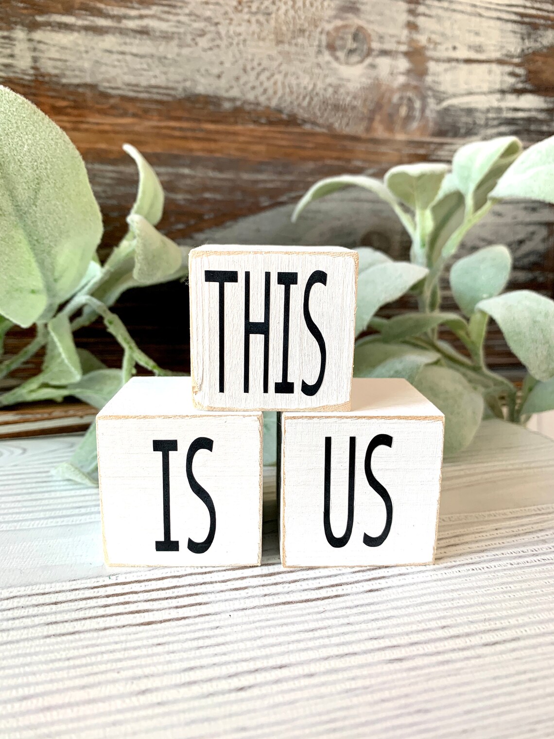 Mini Wood Sign Wood Block Sign Set of 3 Small Blocks Mantle - Etsy