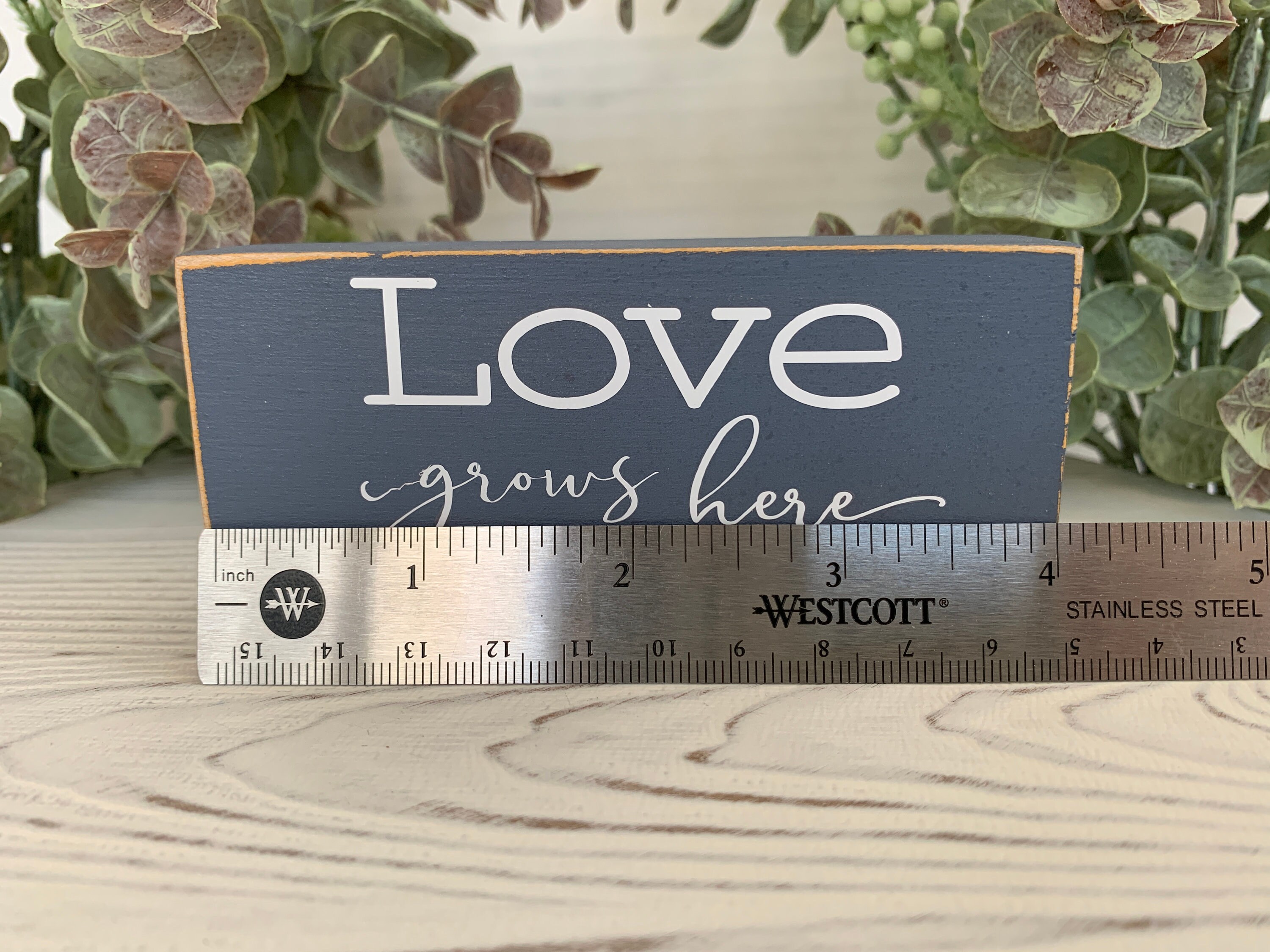 Mini wood sign tiered tray sign shelf sitter Love Grows | Etsy