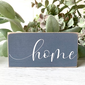 Mini Wood Sign, Mantle Decor, Farmhouse Decor, Home Cursive Sign ...