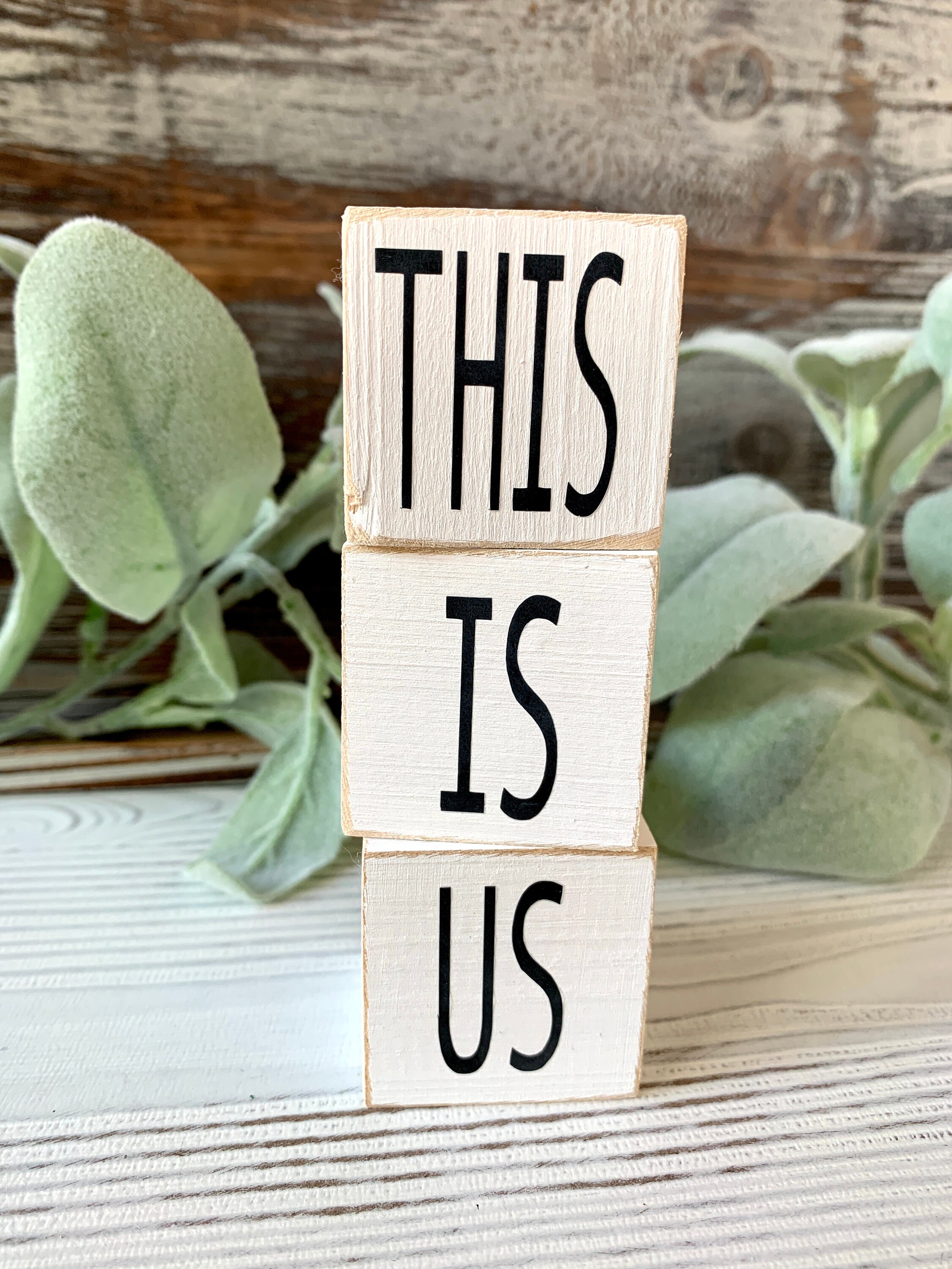 Mini wood sign wood block sign set of 3 small blocks mantle | Etsy