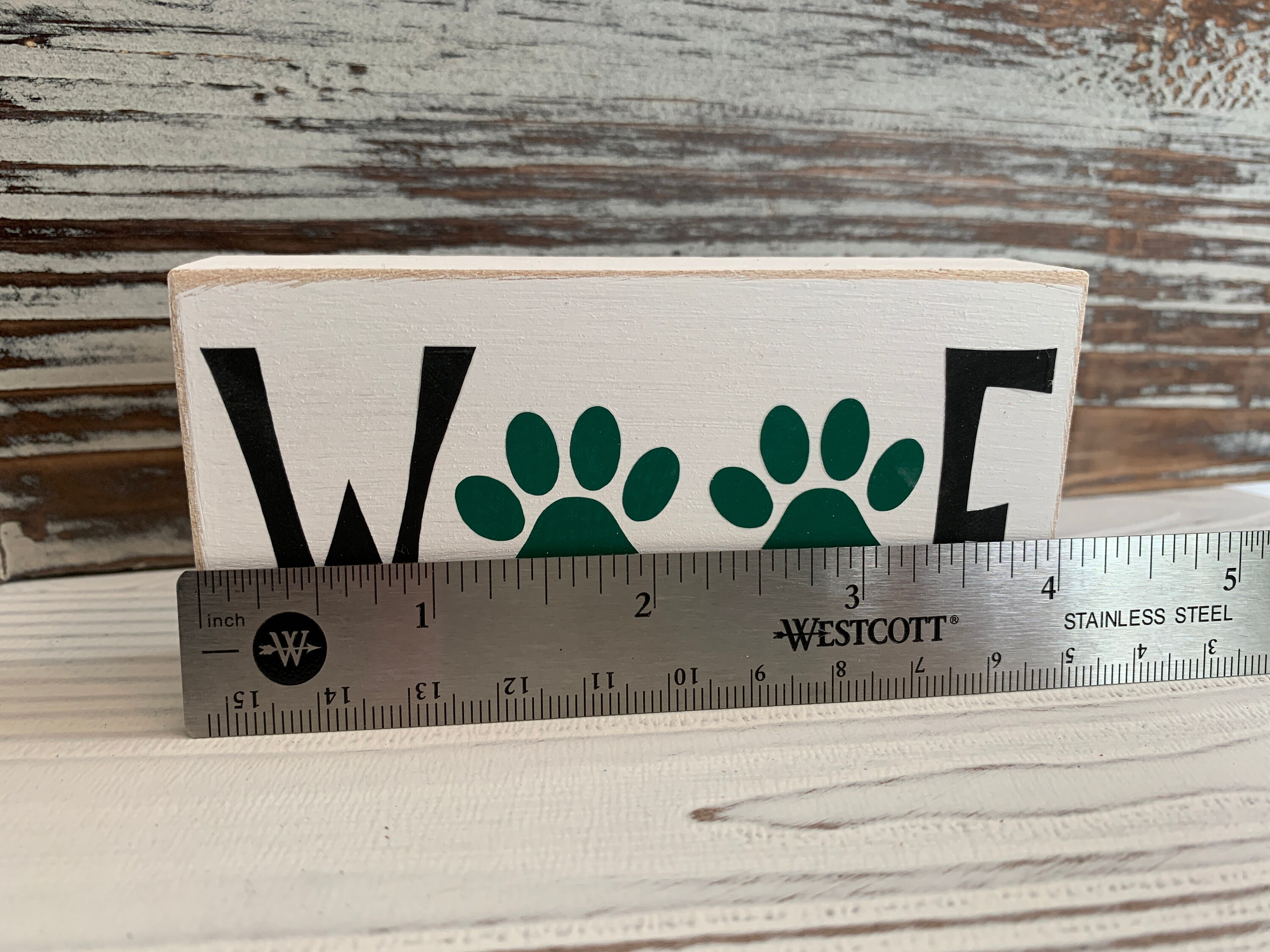 Mini Wood Sign, Small Wood Sign, Tiered Tray, Dog, Dog Sign, Woof ...