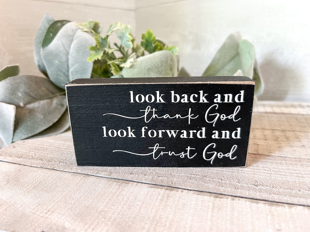 Mini Wood Sign, Thank God Trust God, Mantle Decor, Small Shelf Decor ...