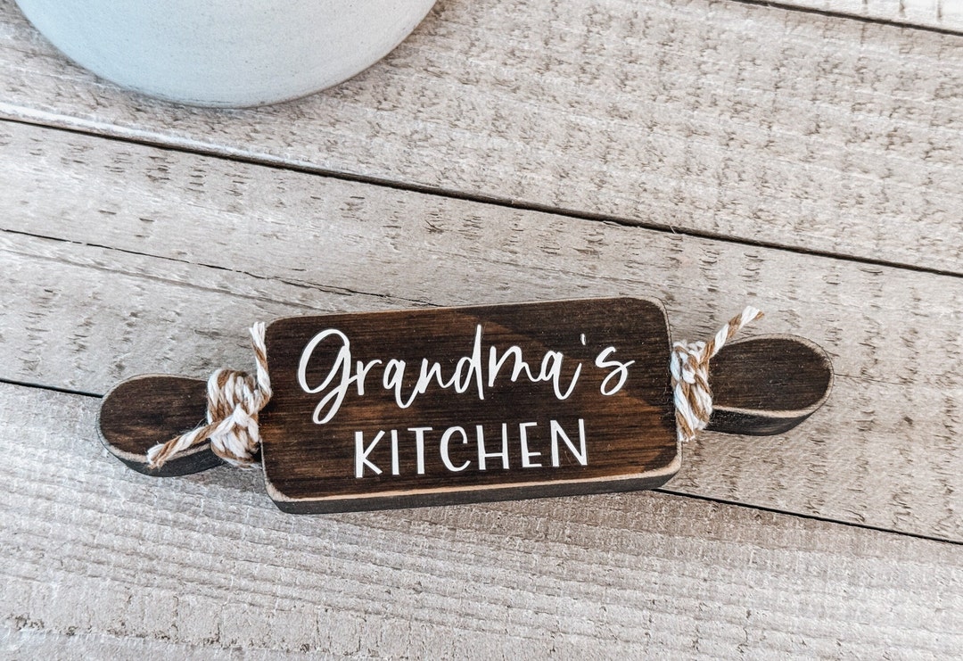 Wood Sign, Small Shelf Decor, Kitchen Decor, Rolling Pin, Mini Wood ...
