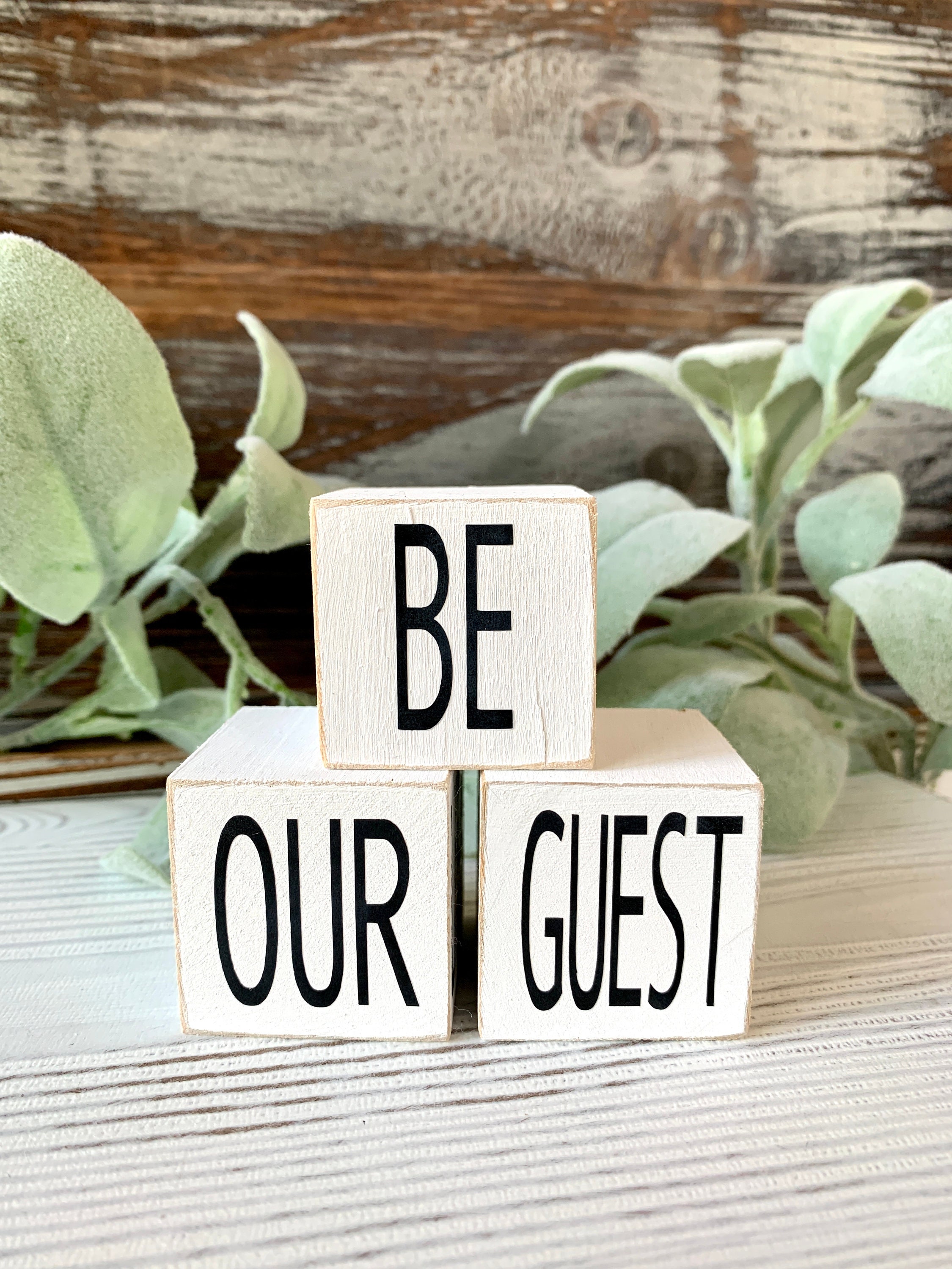 Mini wood sign wood block sign set of 3 small blocks mantle | Etsy