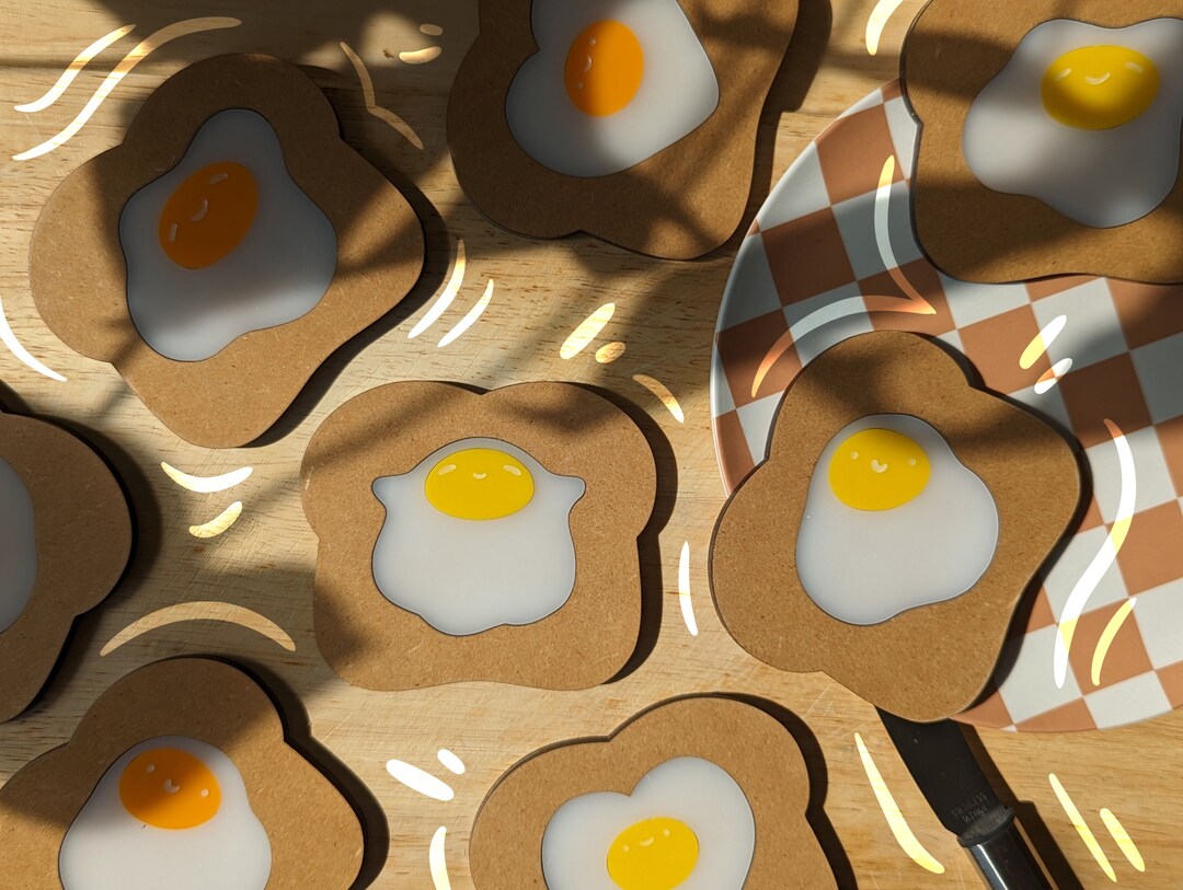 Egg Toast Coasters Egg Toasters Handmade Drink Coaster Housewarming ...