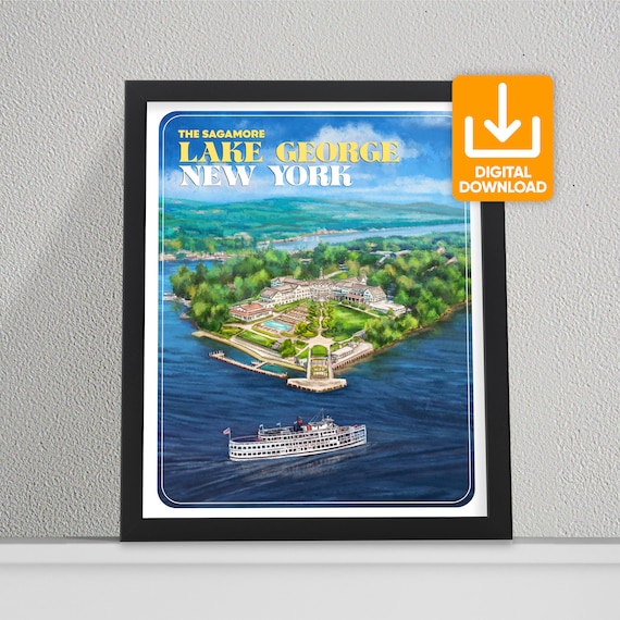 Lake George Sagamore New York Poster Digital Download - Etsy