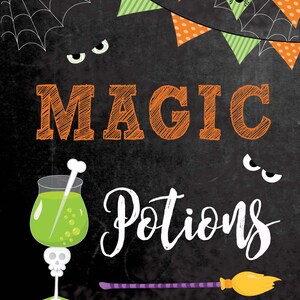 Magic Potions Sign, Chalkboard Halloween Sign, 8x10 Halloween Party ...