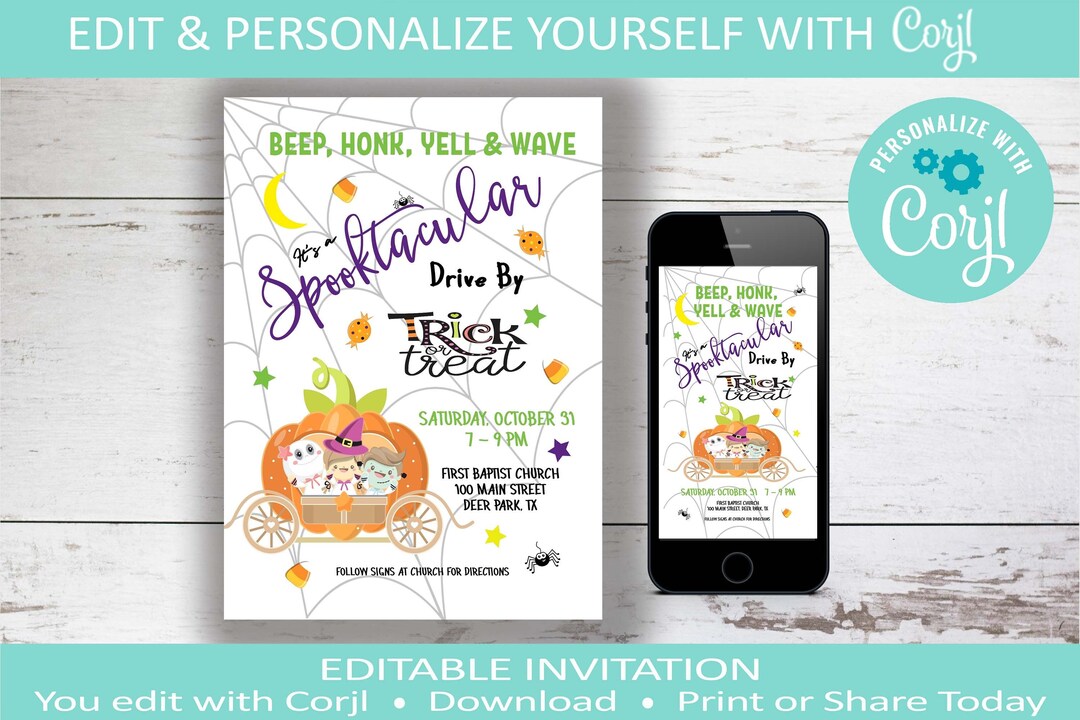 Drive-by Trick or Treat, Drive-by Invitation, Trick or Treat Invitation ...