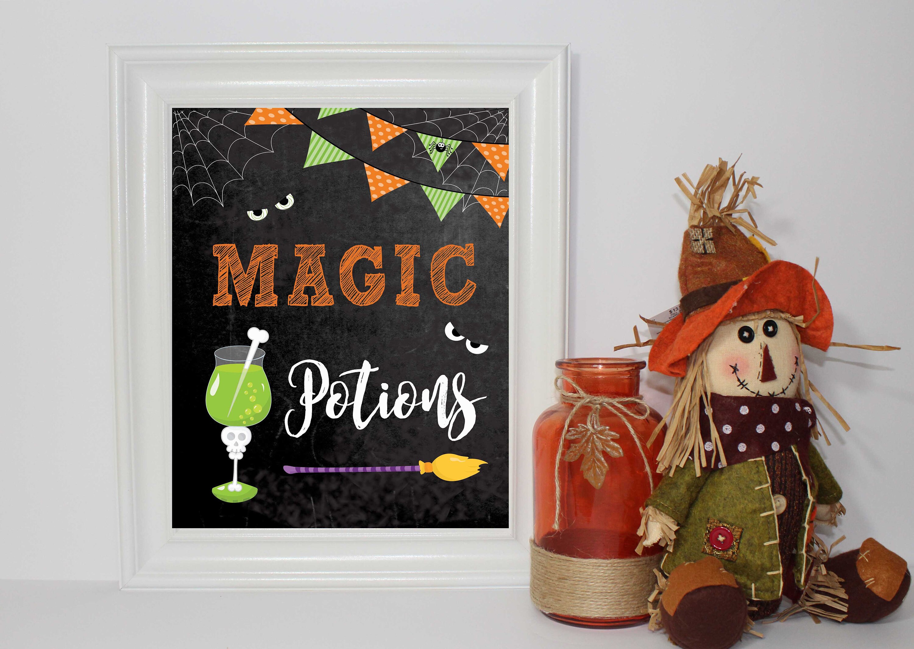 Magic Potions Sign, Chalkboard Halloween Sign, 8x10 Halloween Party ...