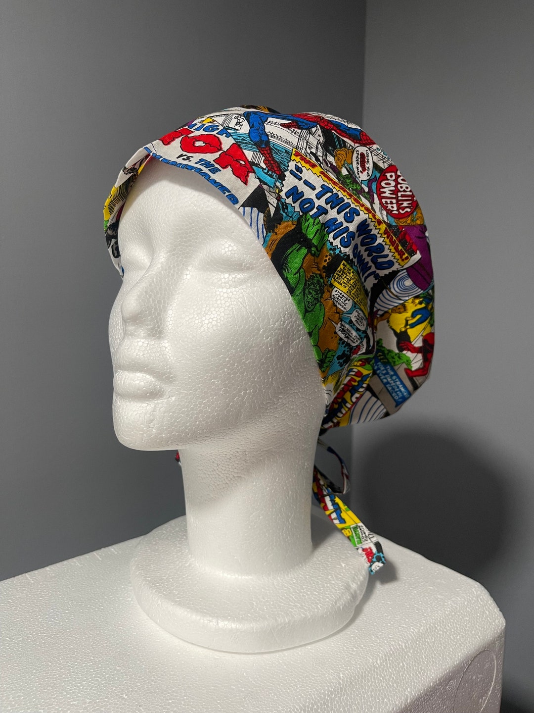 Marvel Comic Printed Scrub Cap, Nurse Cap, Dental Cap, Veterinary ...