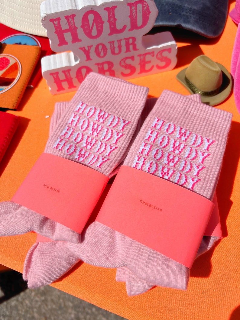 Howdy Cowboy Western Rodeo Texas Socks - Etsy