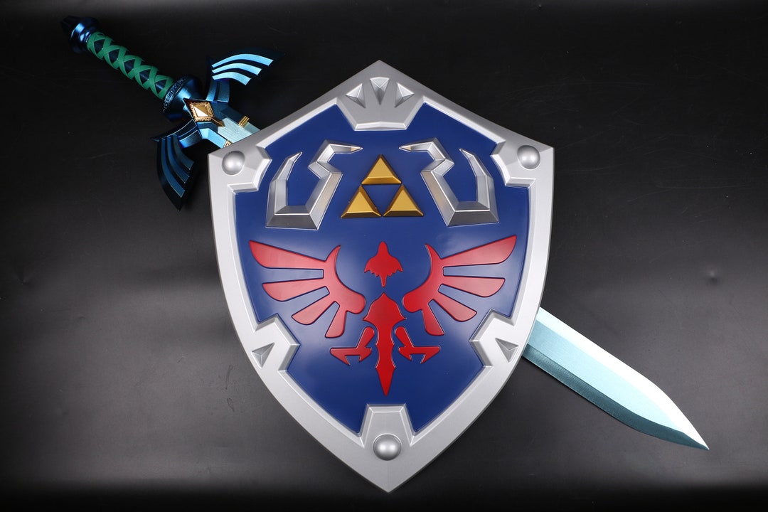 Master Sword and Hylian Shield Metal, Legend of Zelda Master Sword ...