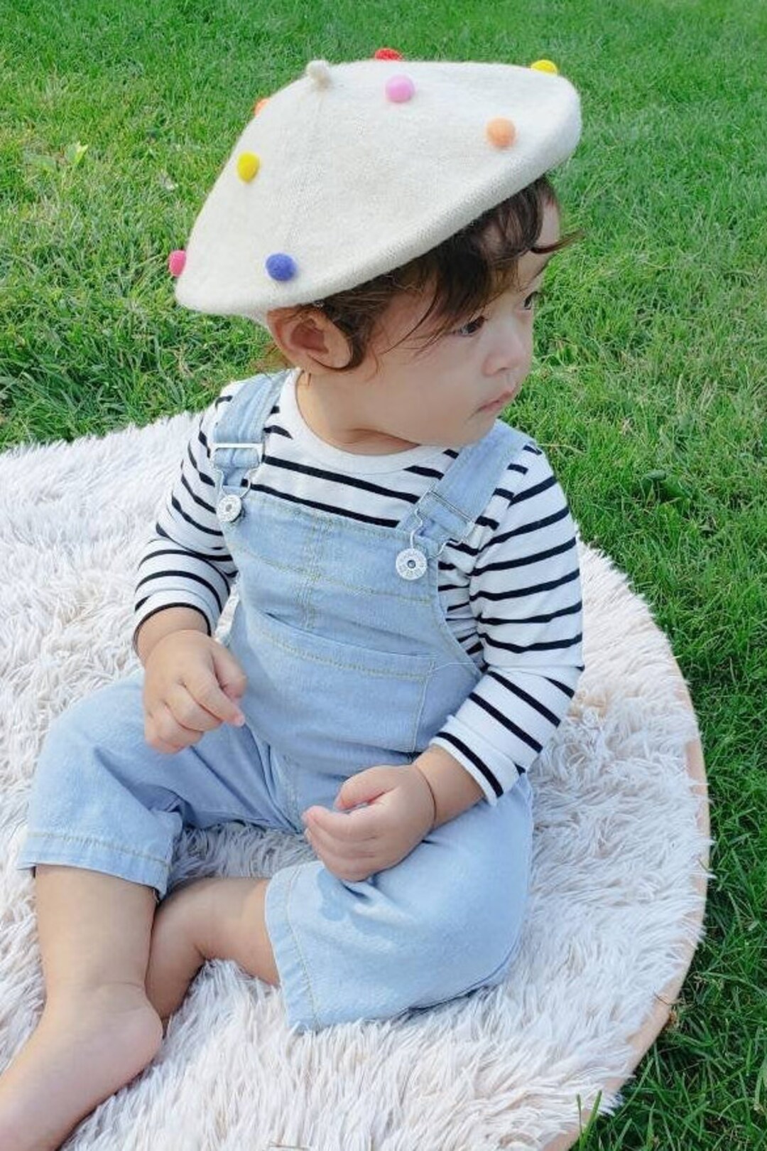 Off-white Beret for Toddlers, French Hat for Kids, Kids French Style ...