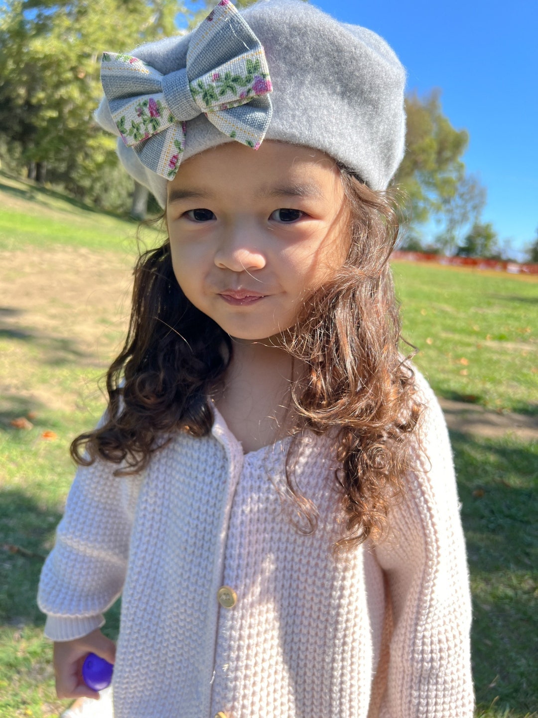 Blue/gray Toddler Beret, Girl Beret, Unique Toddler Hat, French Hat for ...