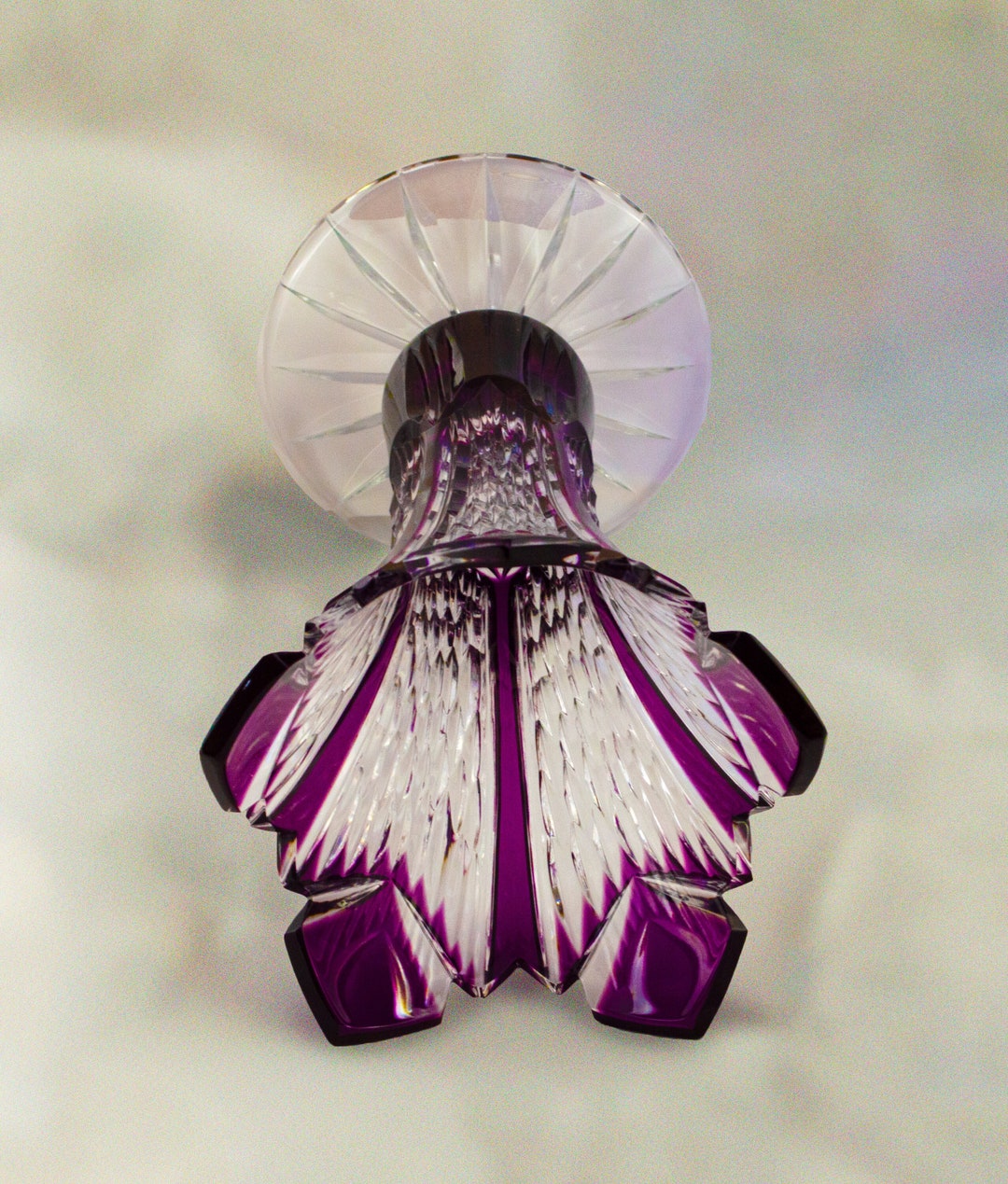 Bohemian Crystal Vase, Violet, Ceasar Bohemia, Handmade, Real Lead ...