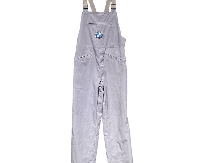 Vintage BMW Overalls Gray Made by Trevira 6 Pocket Mechanic Coveralls ...