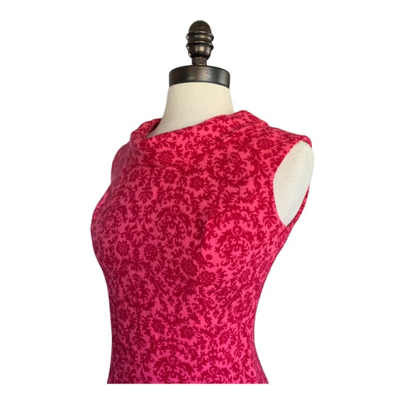 Vintage 60s Pink Wallpaper Pattern Cocktail Dress Hig… - Gem
