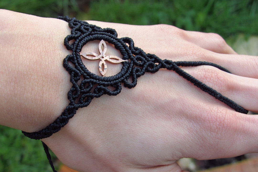 Handmade Handcut Coin Celtic Knot Design Macrame Slave Bracelet - Etsy