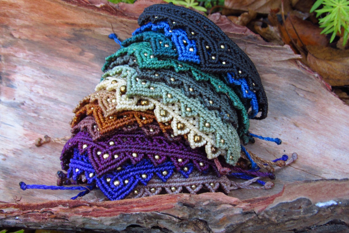 Beaded Macrame Bracelet in Many Colours - Etsy