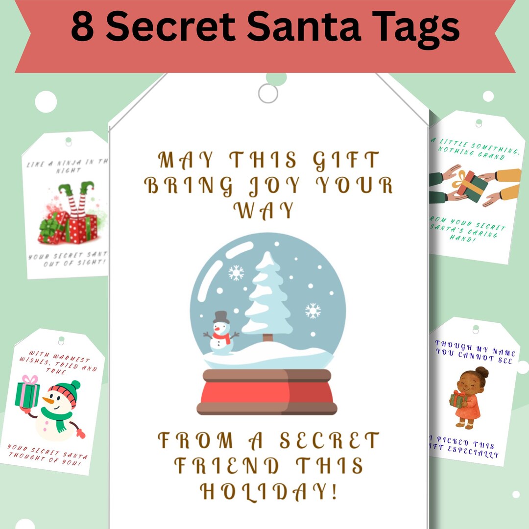 Funny Secret Santa Gift Tags, Festive Rhymes (printable) - Etsy