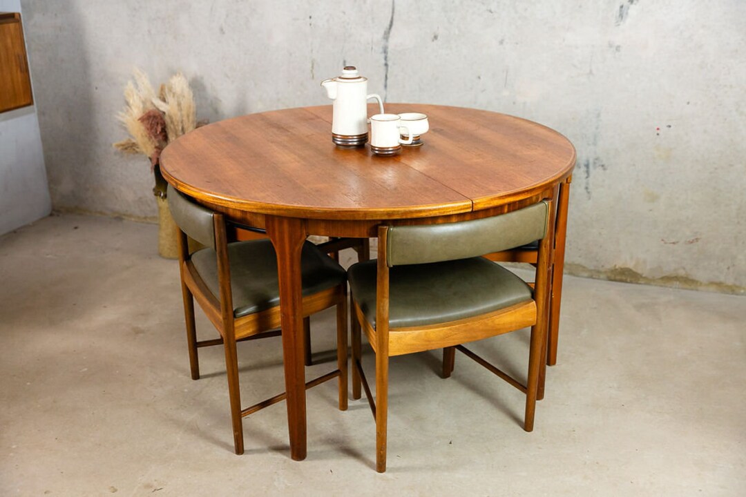 Mcintosh Macintosh Mid Century Round Extending Space Saving Dining Set ...