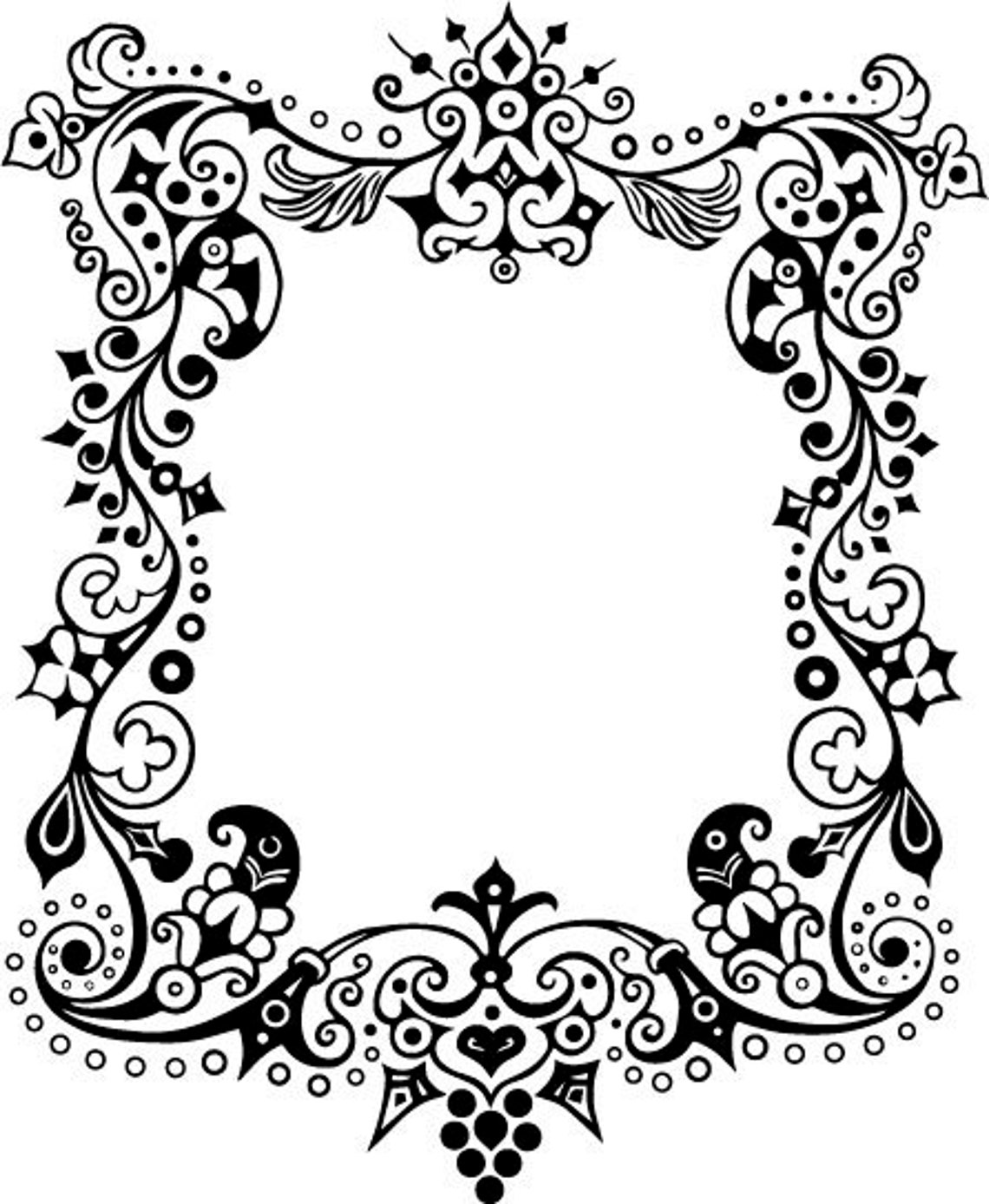 Frame Svg Decorative Rectangle Frame Svg Flourish Frames - Etsy