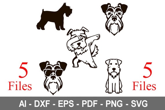 Schnauzer Dog Vector Files Schnauzer Bundle Logo Vinyl - Etsy
