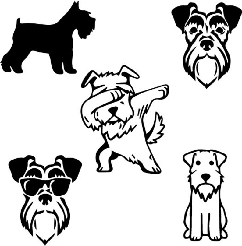 Schnauzer Dog Vector Files Schnauzer Bundle Logo Vinyl - Etsy