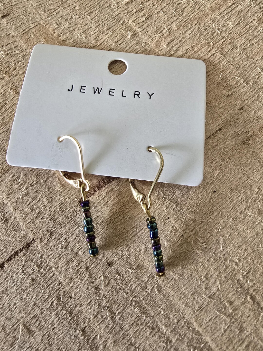 Seed Bead Dangle Earrings, Iridescent Multicolor Beads - Etsy