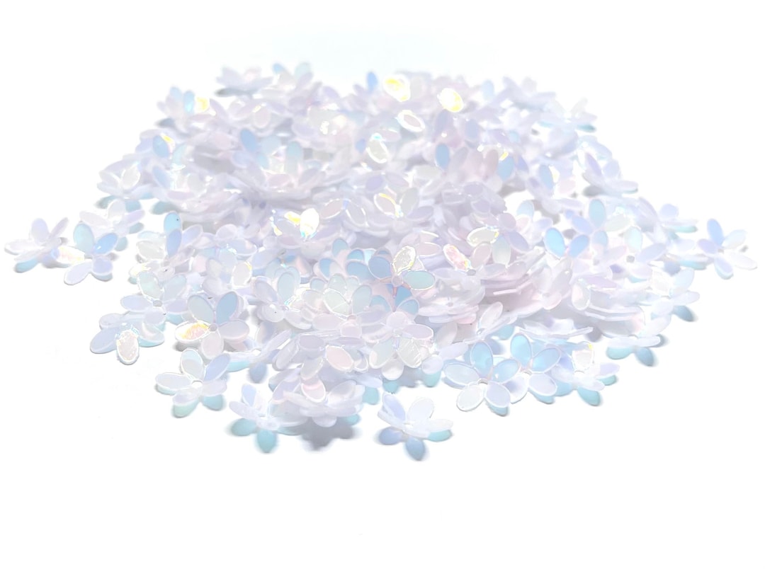 10mm Opalescent White Cupped Flower Sequins - Etsy