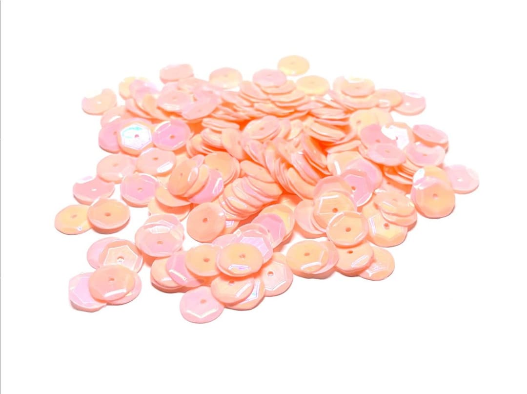 Opaque Iridescent Pale Peach Sequins Multiple Sizes Available Etsy