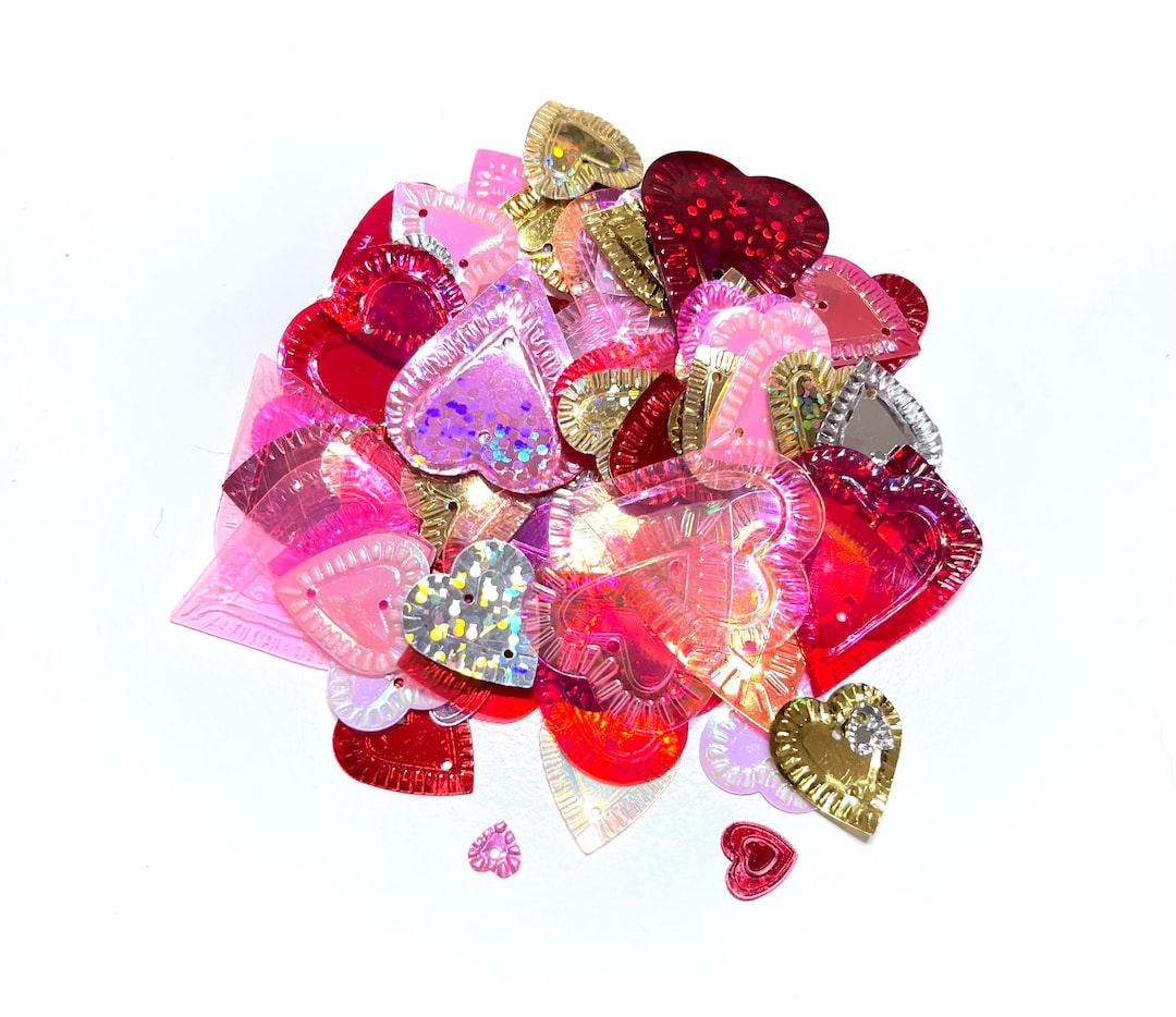 Valentine Mix Heart Shaped Sequins - Etsy