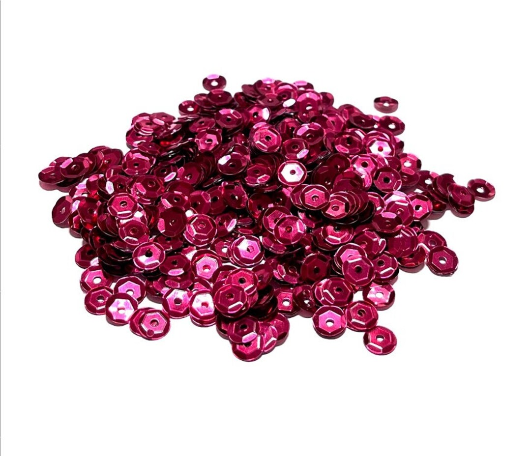 Metallic Rose Red Slightly Cupped Sequins Multiple Sizes Available - Etsy