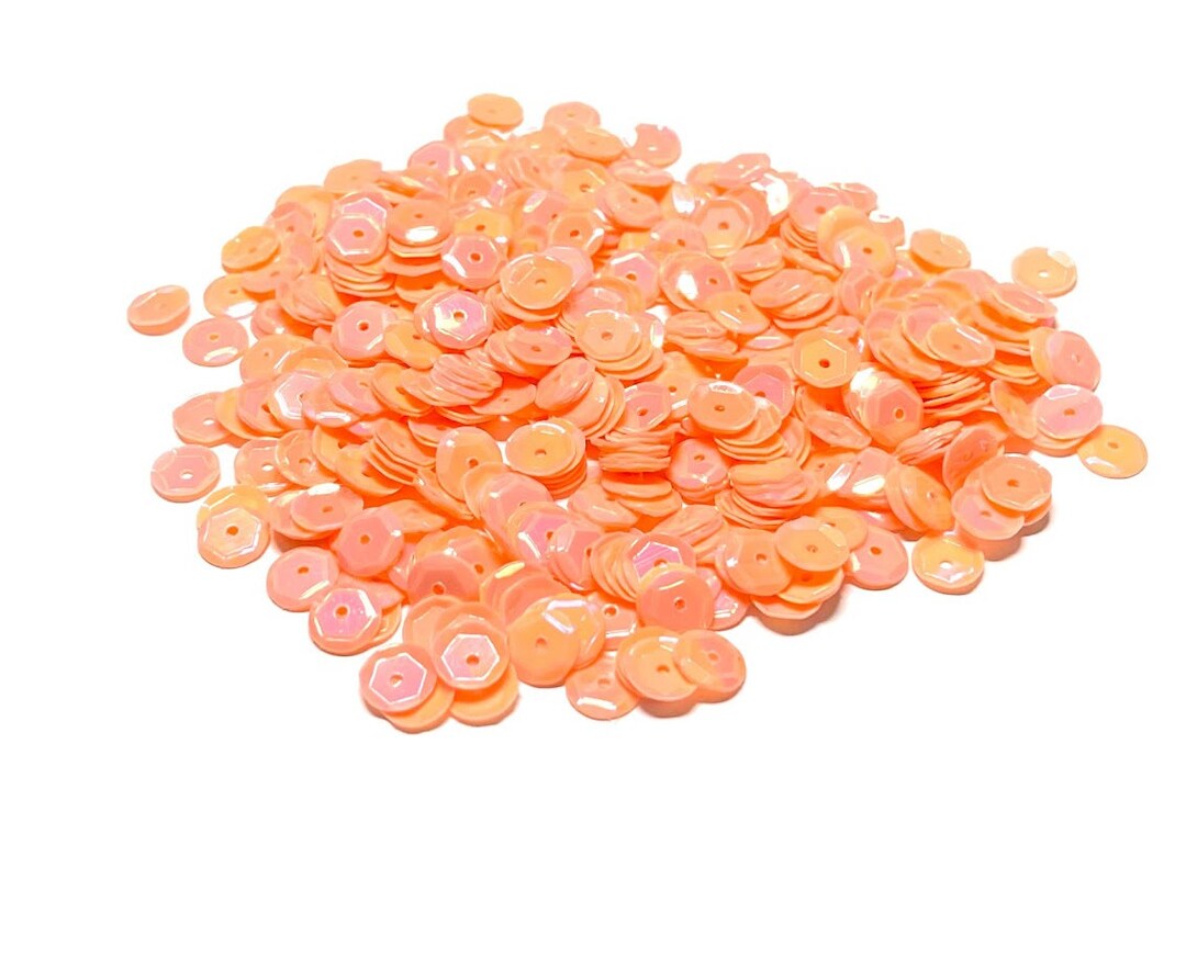 Opaque Iridescent Peach Sequins Multiple Sizes Available Etsy