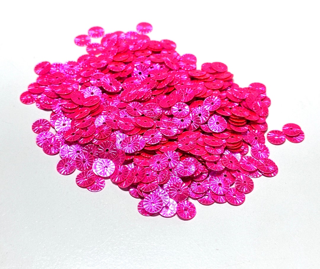 6mm Flat Embossed Metallic Hot Pink Sequins - Etsy