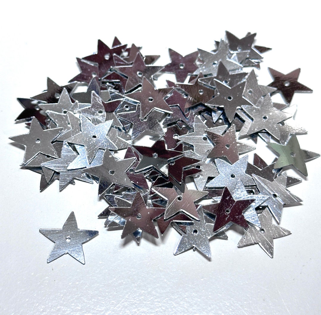 15mm Silver Metallic Stars FLAT Sequins - Etsy