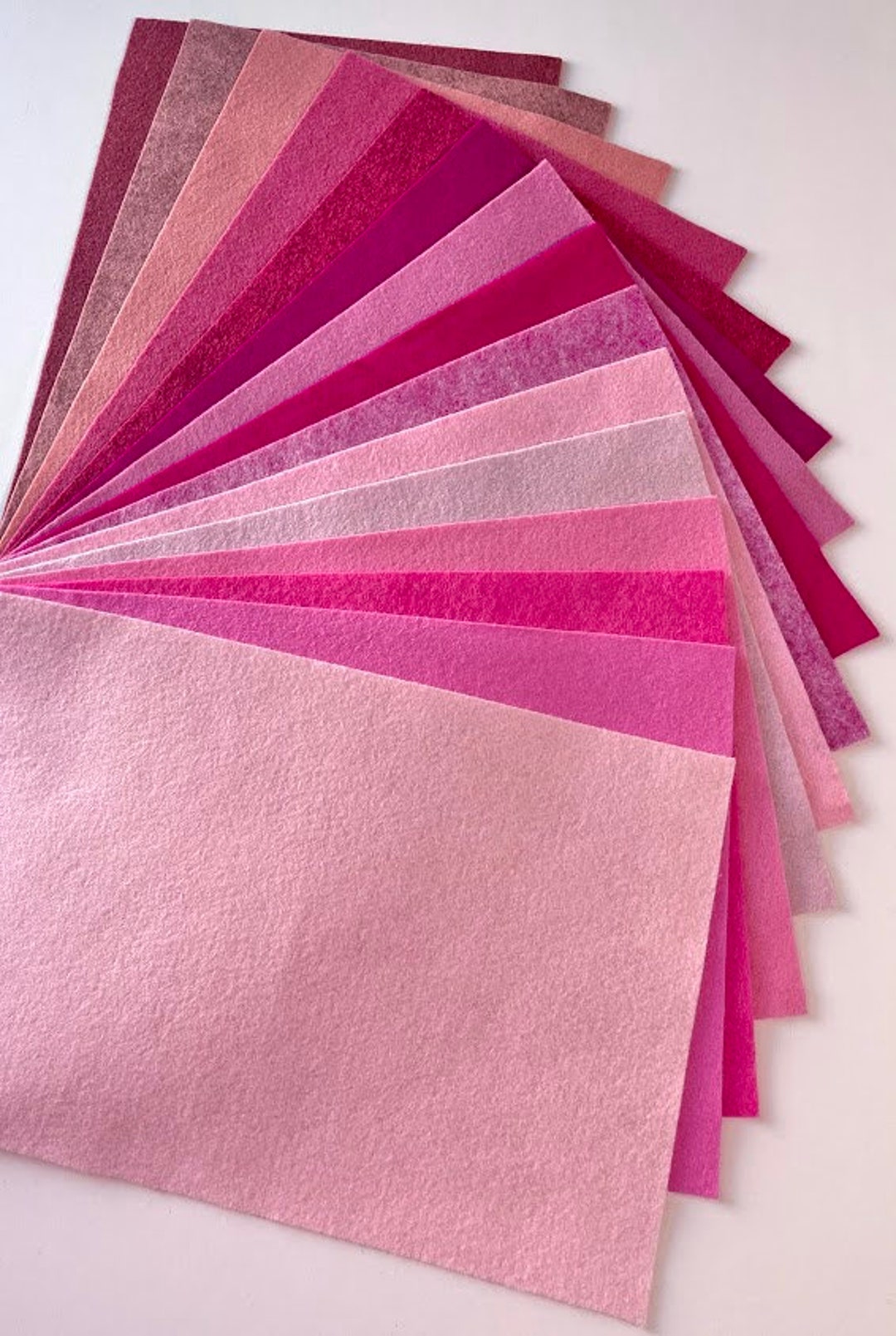 Shades of Pink Felt Color Set 9 X 12 Wool Blend Felt 16 Sheets - Etsy