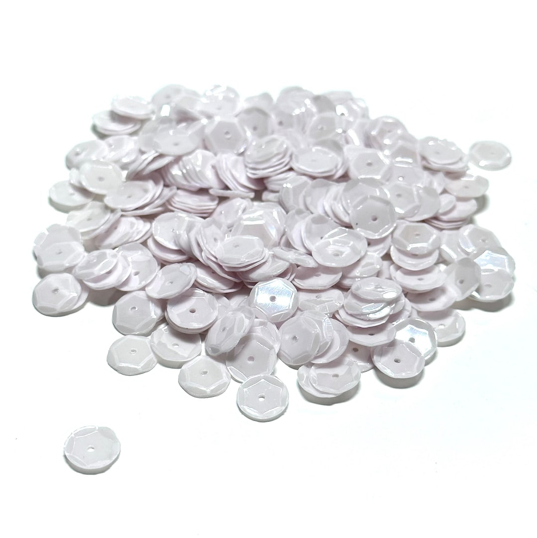 Glossy White Sequins Multiple Sizes Available - Etsy