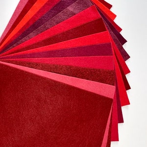 Shades of Red Felt Color Set 9 X 12 Wool Blend Felt 12 Sheets - Etsy