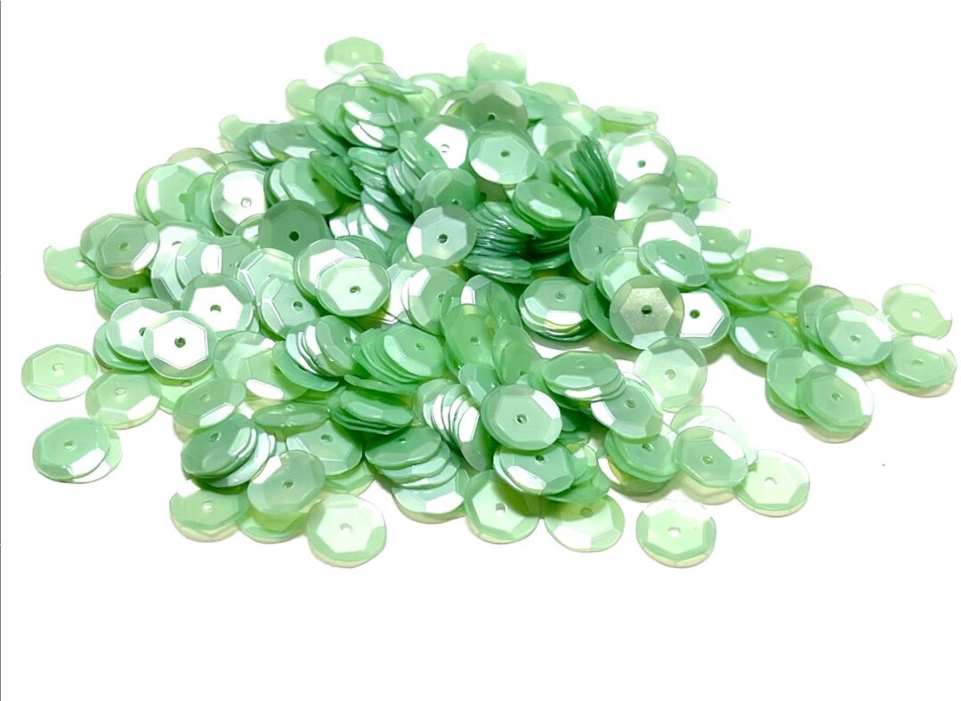 Satin Light Willow Green Sequins Multiple Sizes Available - Etsy