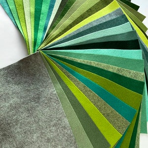 Shades of Green Felt Color Set 9 X 12 Wool Blend Felt 32 Sheets - Etsy