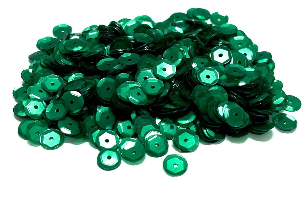 Satin Emerald Green Sequins Multiple Sizes Available - Etsy
