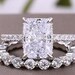 3.09CTW Radiant Cut Diamond Wedding Ring Set Radiant Bridal | Etsy