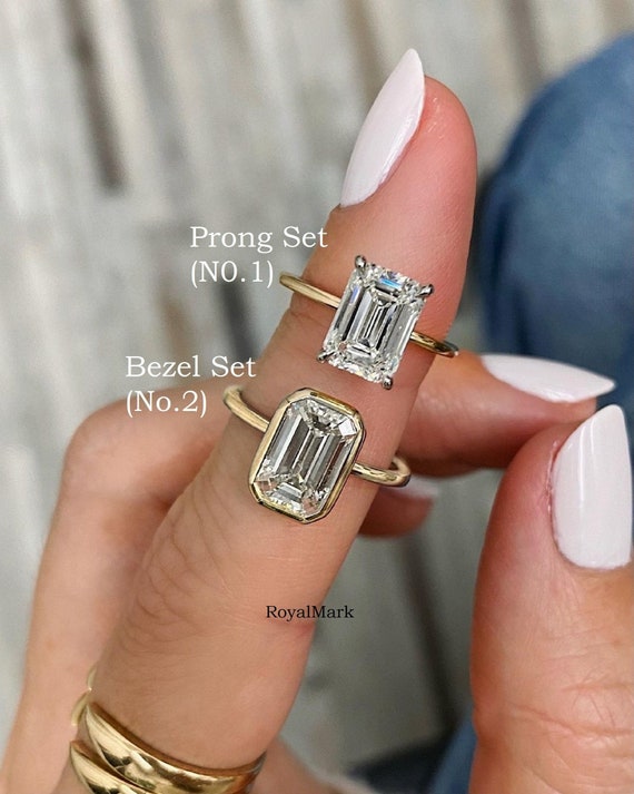 3 Carat Emerald Cut Engagement Rings