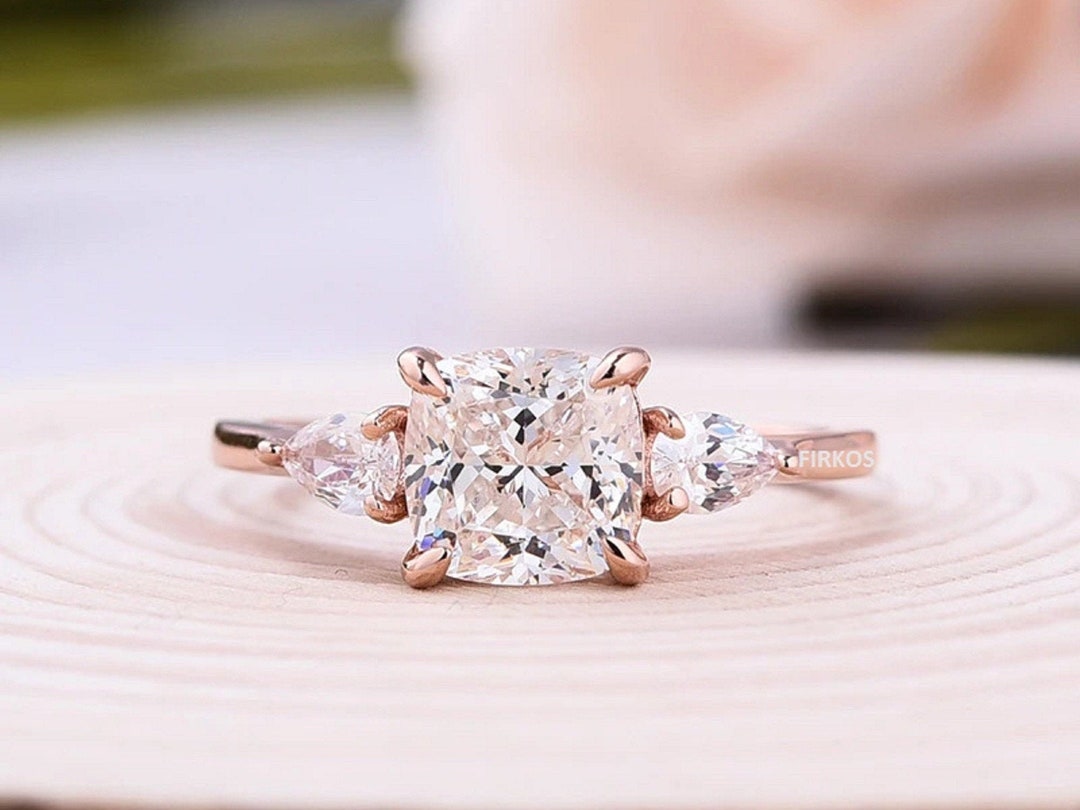 Rose Gold Cushion Cut Engagement Rings